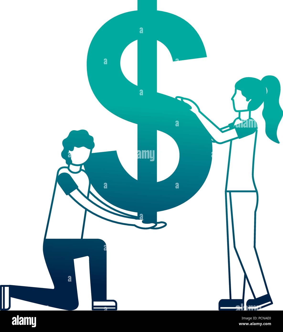 team work with dollar symbol Stock Vector Image & Art - Alamy