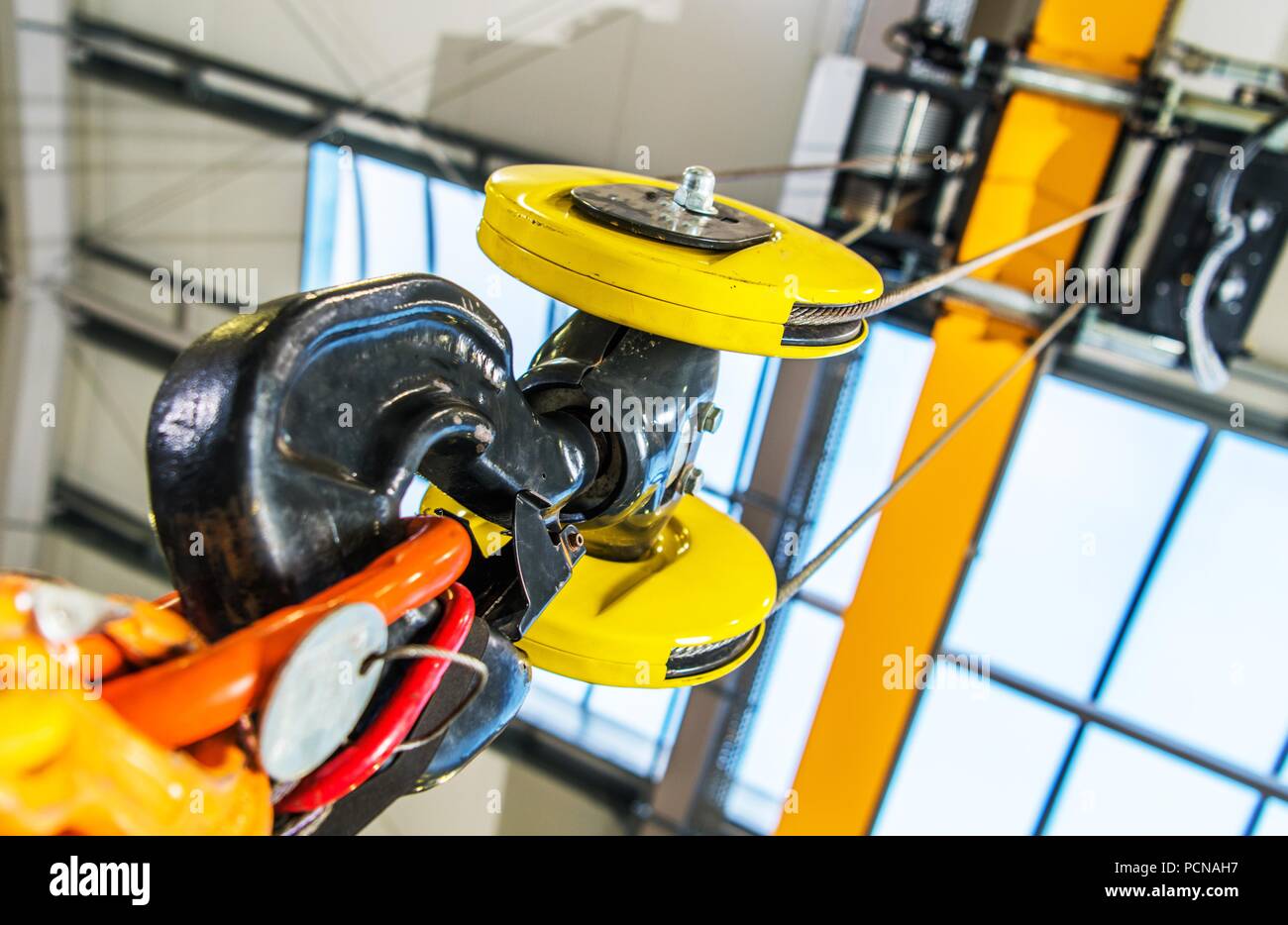 Heavy Duty Warehouse Crane Closeup Photo Stock Photo - Alamy