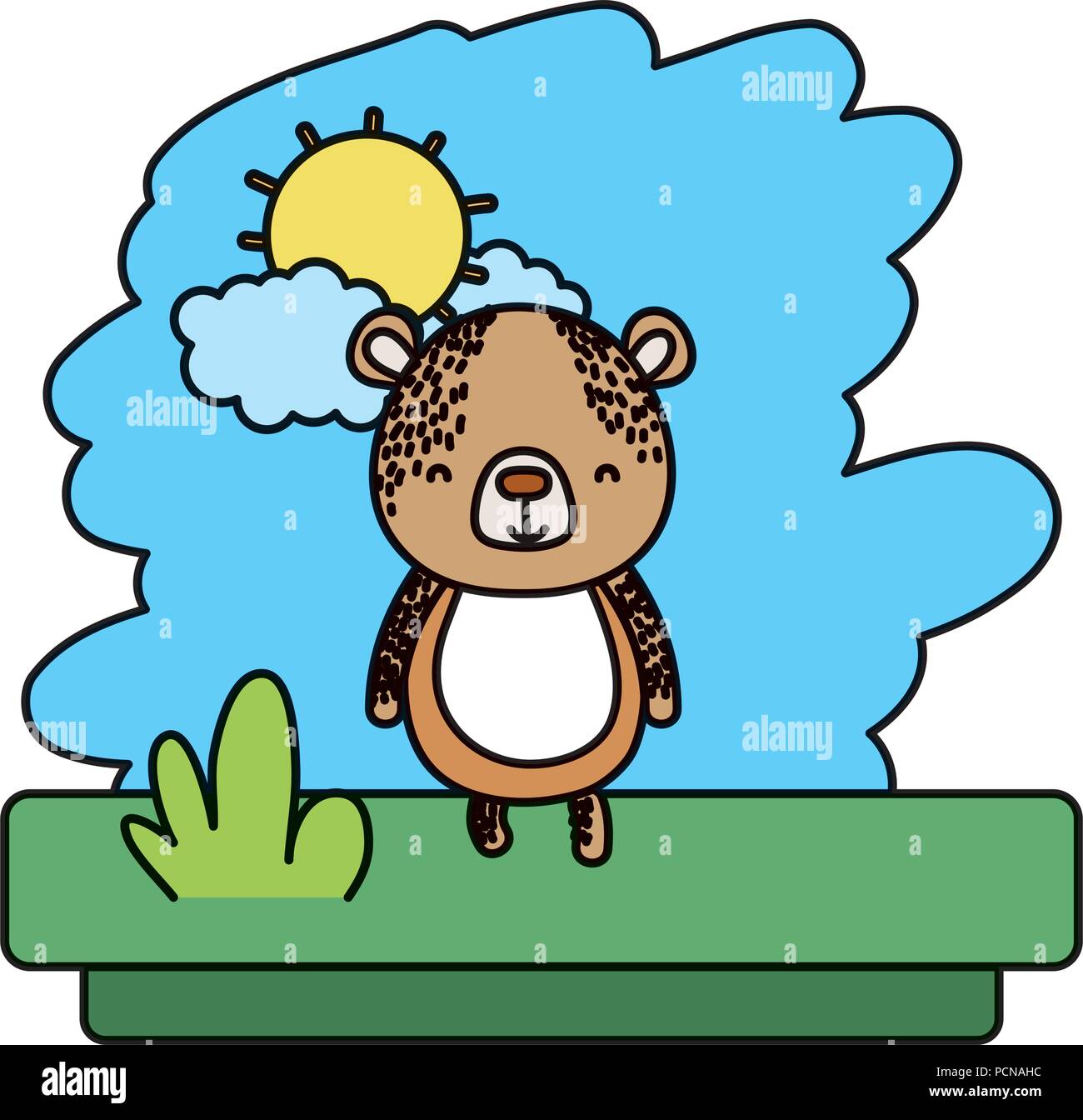 color kawaii bear nice wild animal Stock Vector Image & Art - Alamy