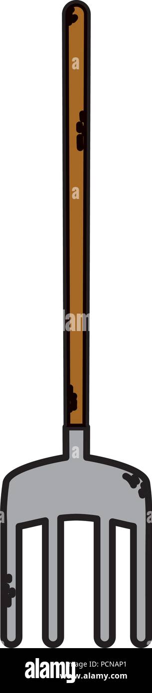 color fork farm equipment to organic plantation Stock Vector Image ...