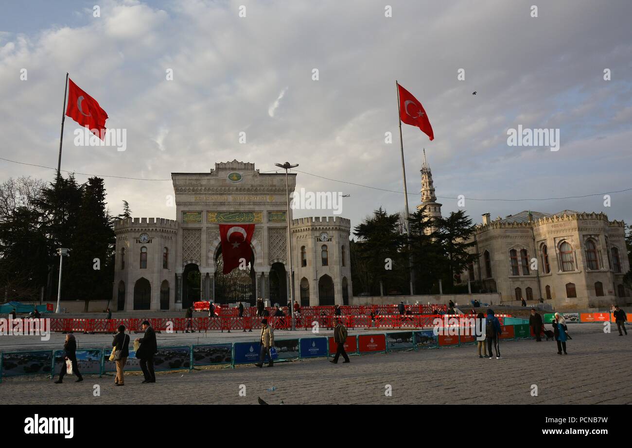 Beyazit Square and the main entrance of Istanbul University Stock Photo ...