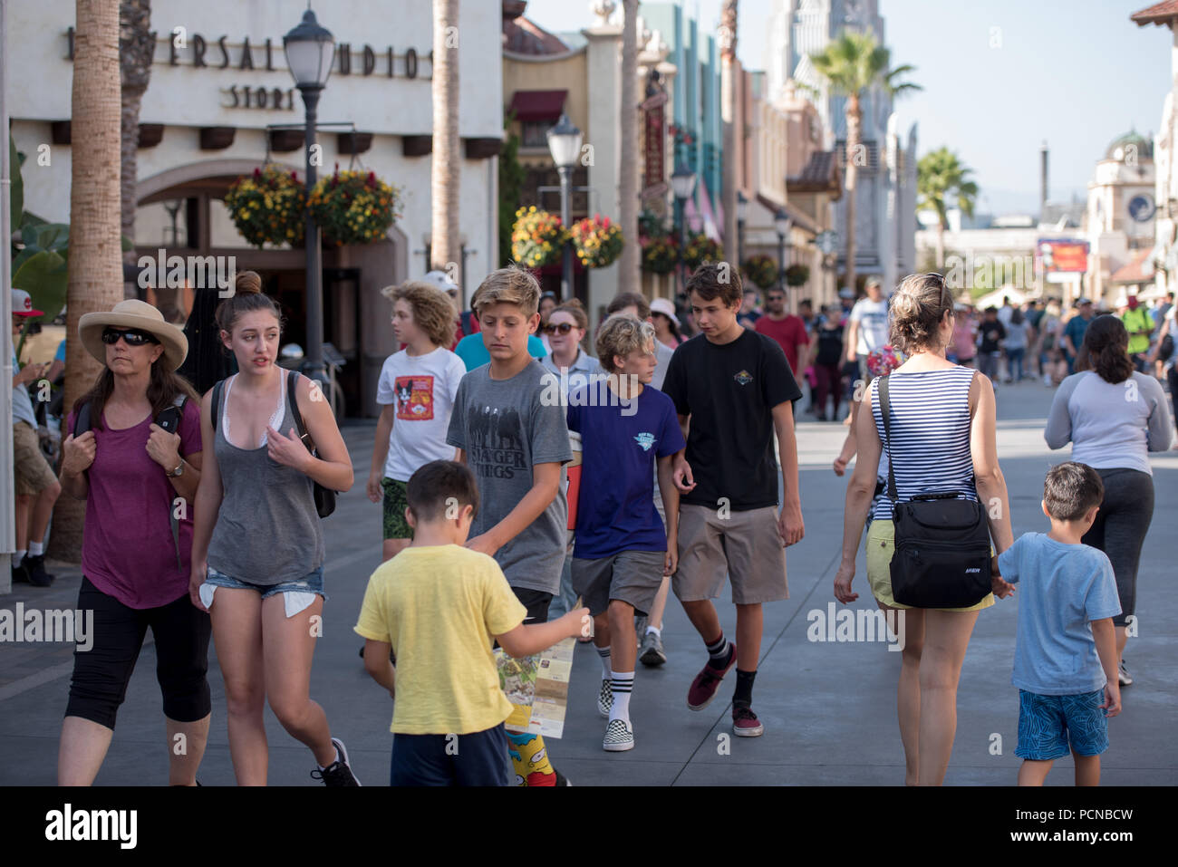 Los Angeles, California, USA -July 30, 2018: Tourists and visitors at ...