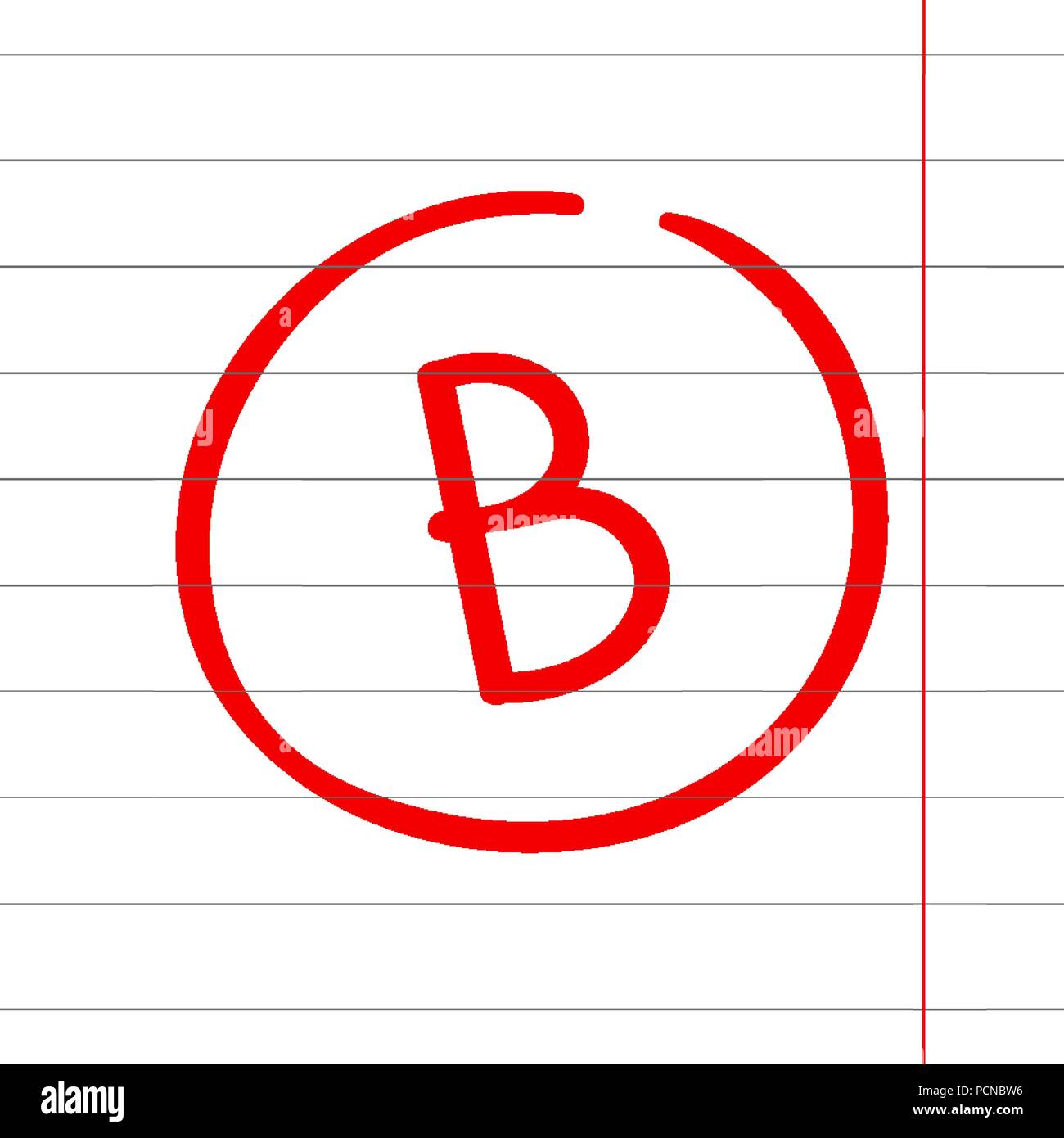 B examination result grade red latter mark Stock Vector Image & Art - Alamy
