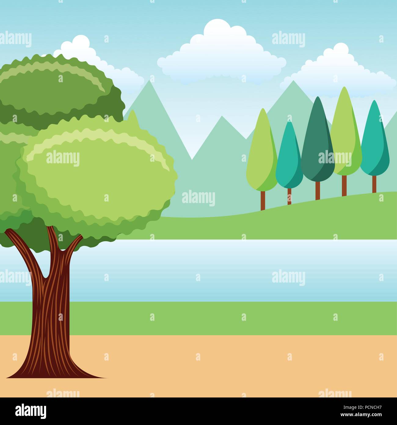 Norwegian landscape Stock Vector Images - Alamy