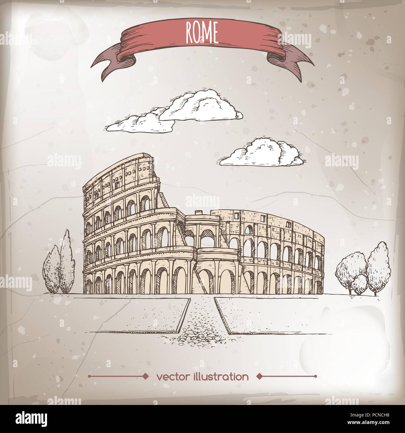Colosseum coliseum flavian amphitheatre Stock Vector Images - Alamy