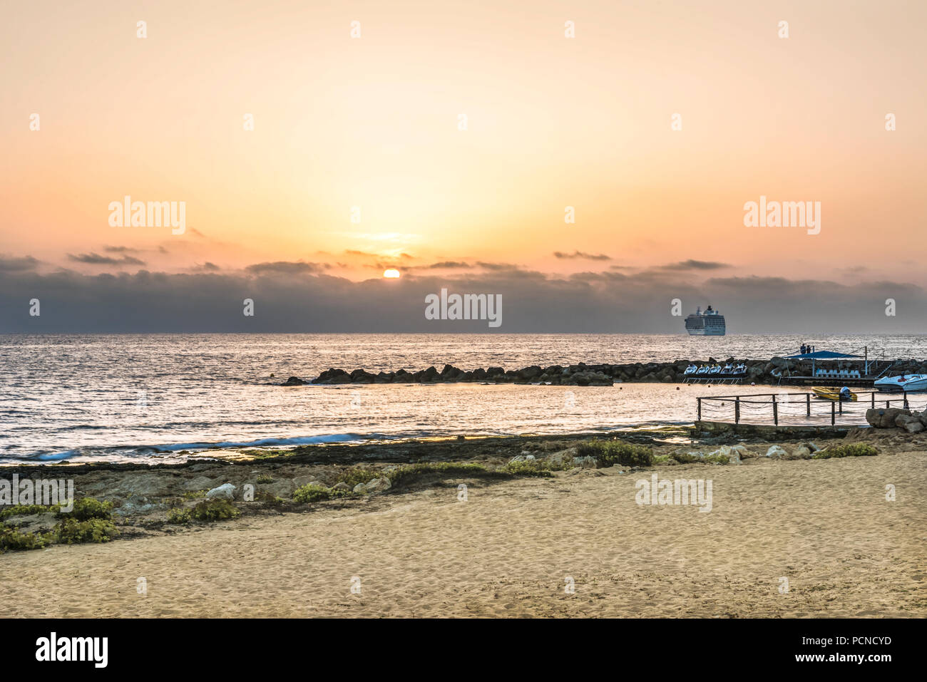 A fantastic stunning colorful landscape, a sea shore, the coast of ...