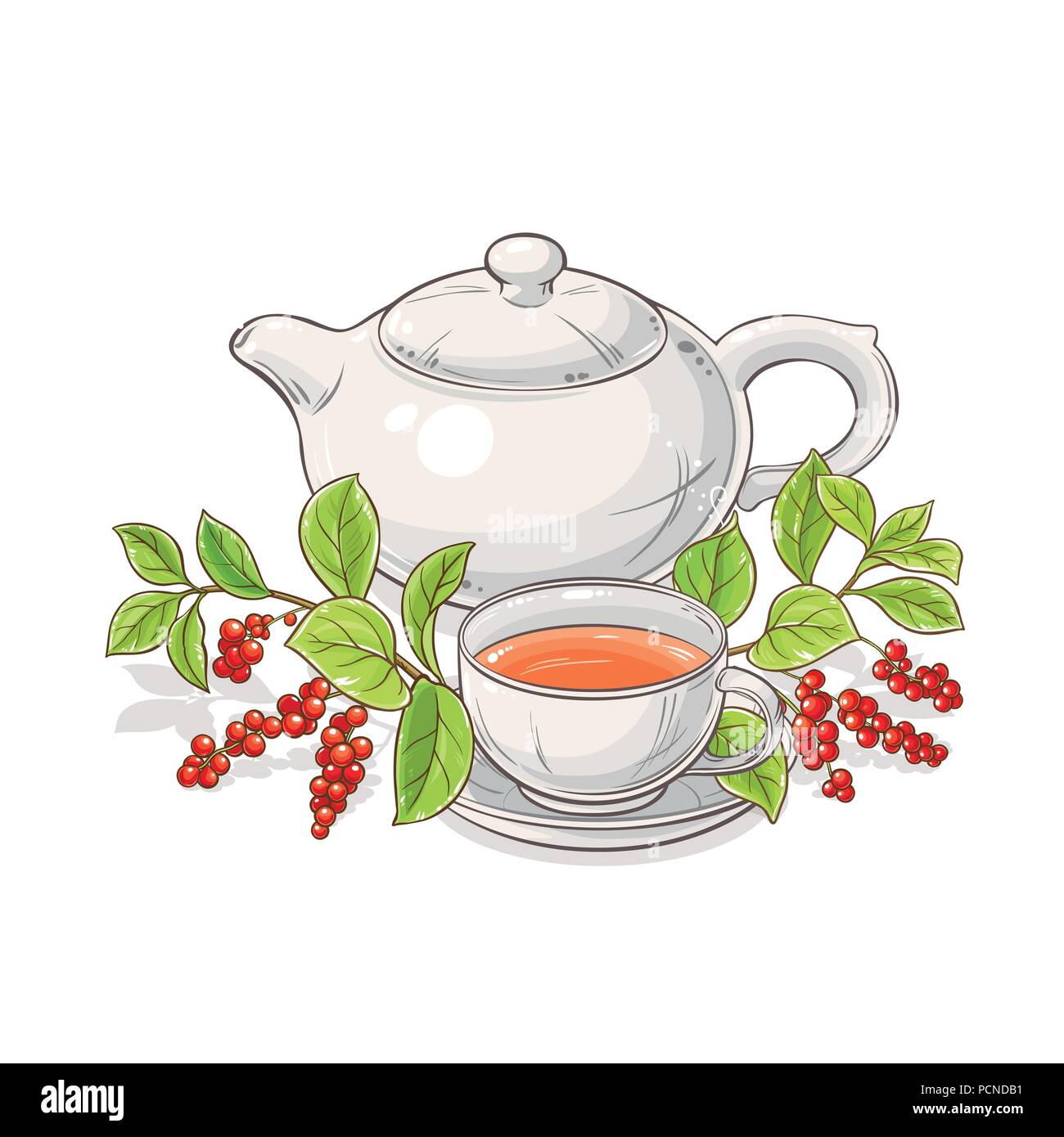 Tea cup in chinese Stock Vector Images - Alamy