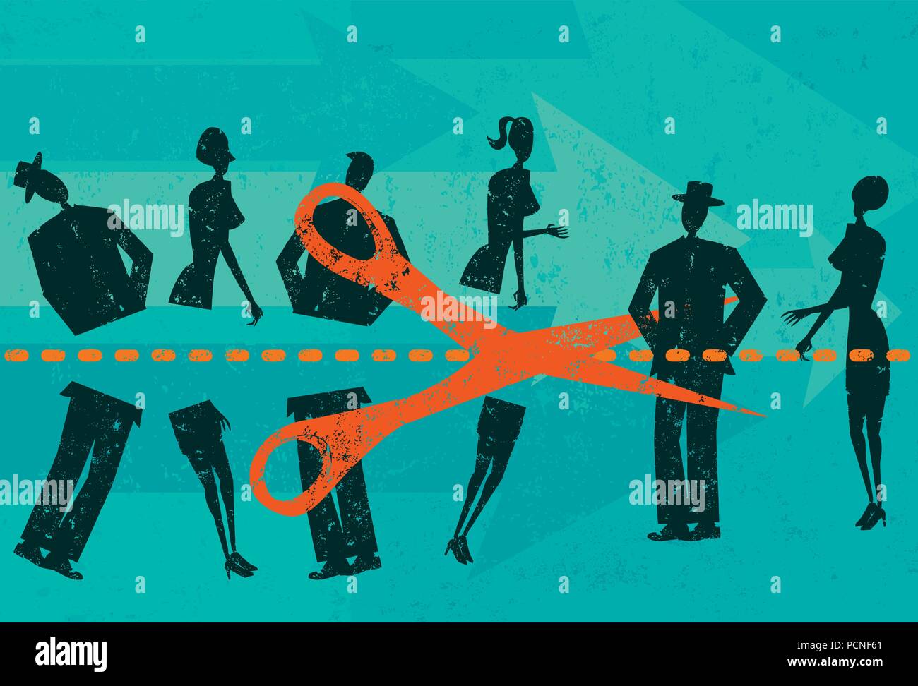 Cutting the Staff Stock Vector Image & Art - Alamy