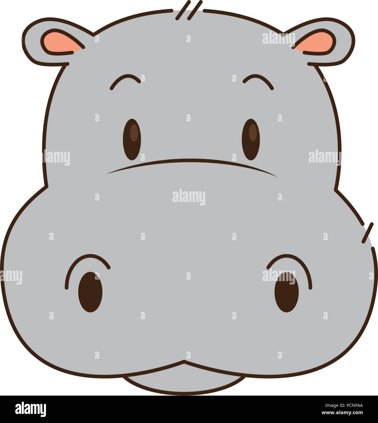 cute and adorable hippo character vector illustration design Stock ...