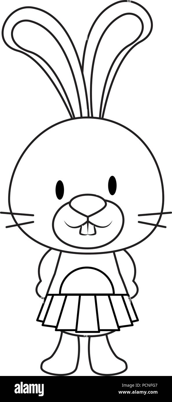 cute and adorable rabbit female character vector illustration design ...