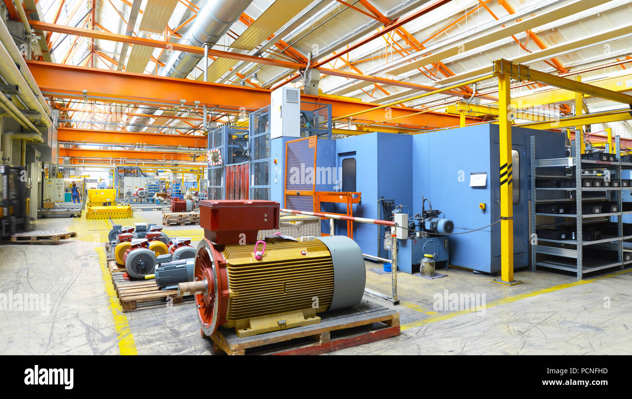 manufacture of big electronic motors in an industrial company ...