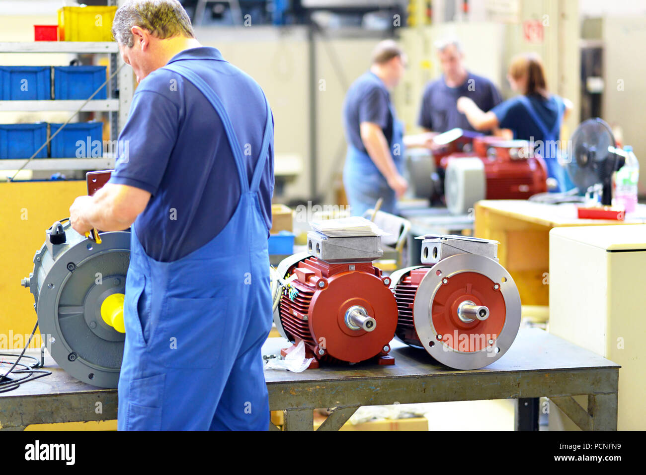 manufacture of modern electric motors in an industrial company ...