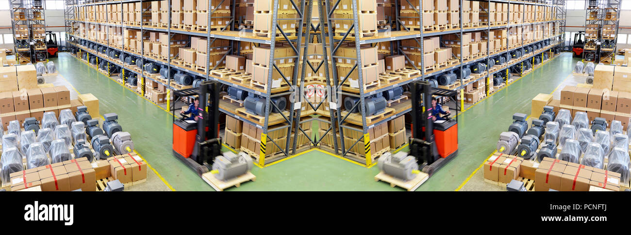 Forklift loading truck goods hi-res stock photography and images - Alamy