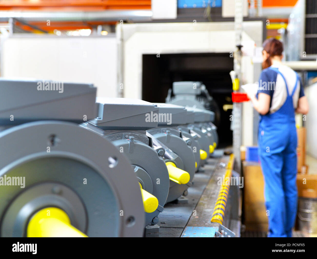 manufacture of modern electric motors in an industrial company ...