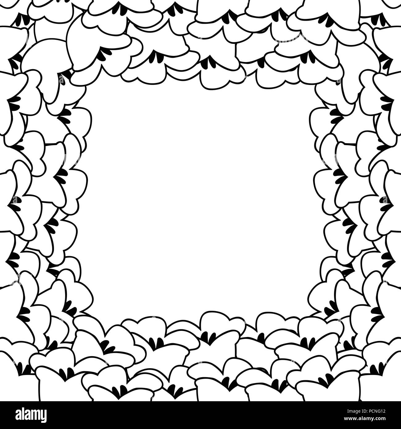 White Lily of the Valley Outline Border. Vector Illustration Stock ...