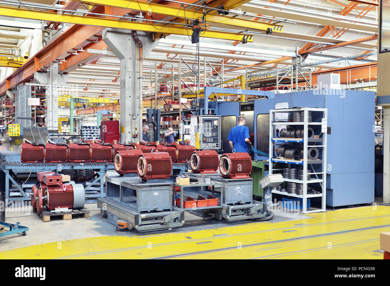 manufacture of big electronic motors in an industrial company ...