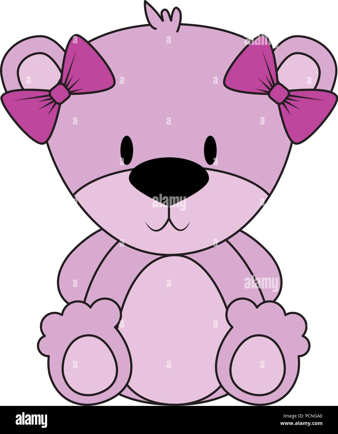 cute and adorable bear teddy female character vector illustration ...