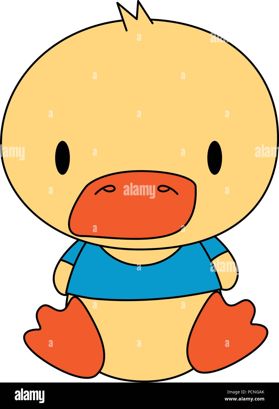 cute and adorable duck character vector illustration design Stock ...