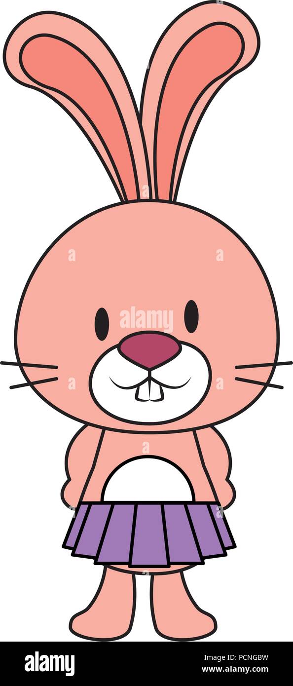 cute and adorable rabbit female character vector illustration design ...