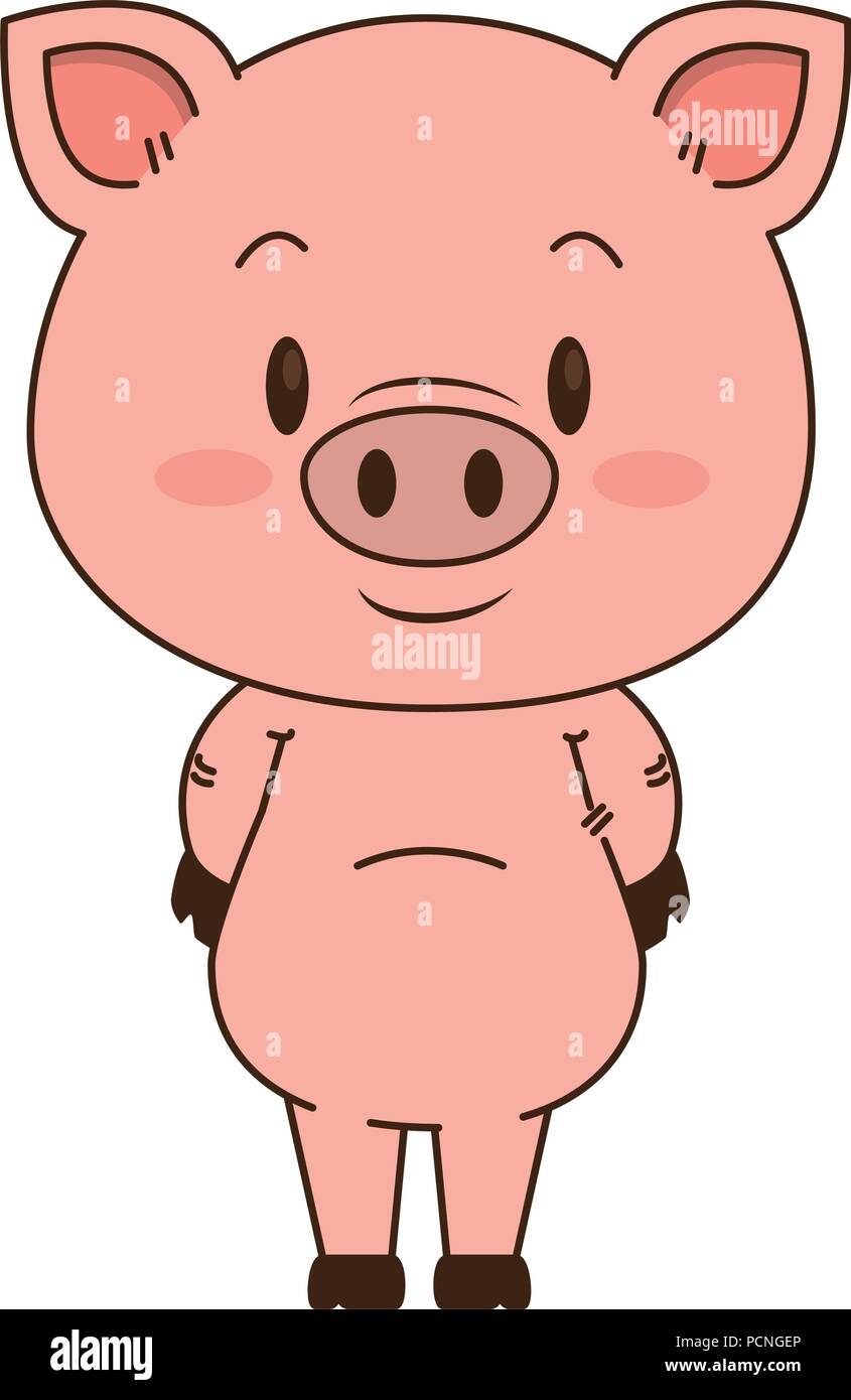 cute and adorable piggy character vector illustration design Stock ...