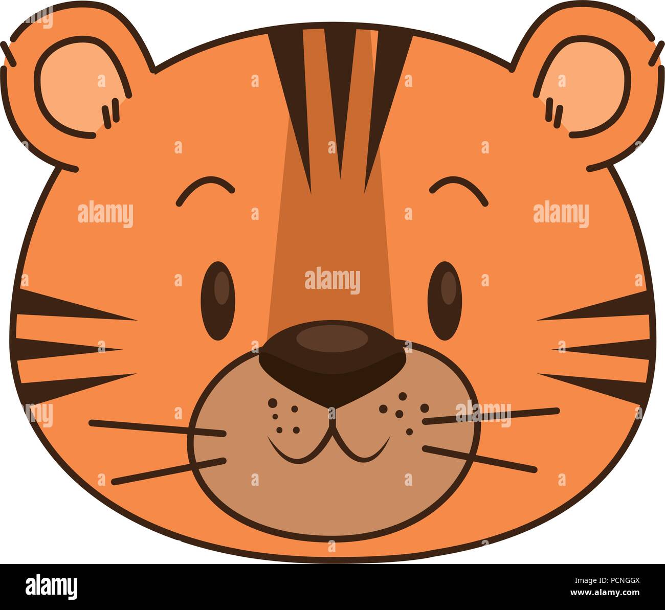 cute and adorable tiger character vector illustration design Stock ...