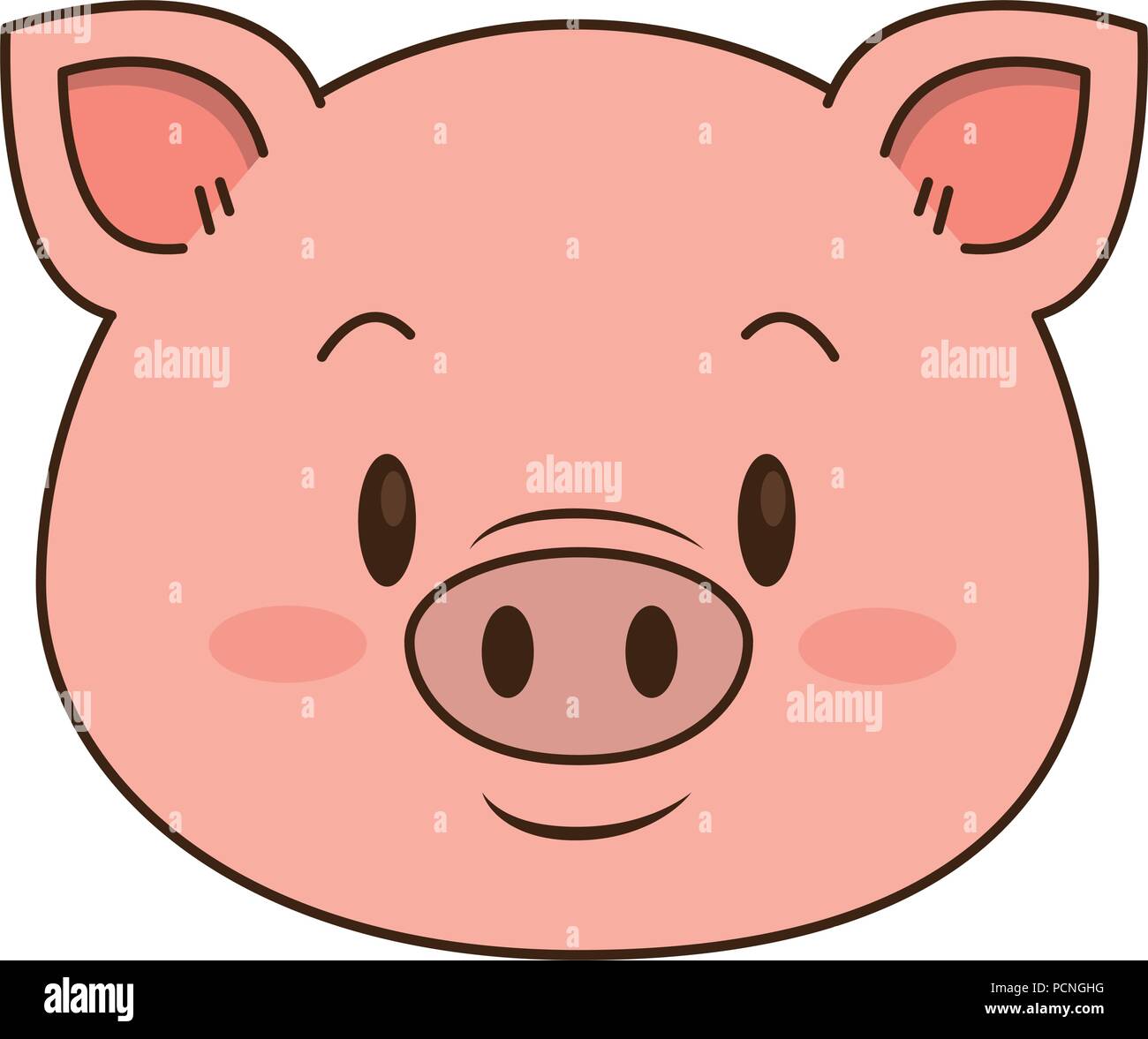 cute and adorable piggy character vector illustration design Stock ...