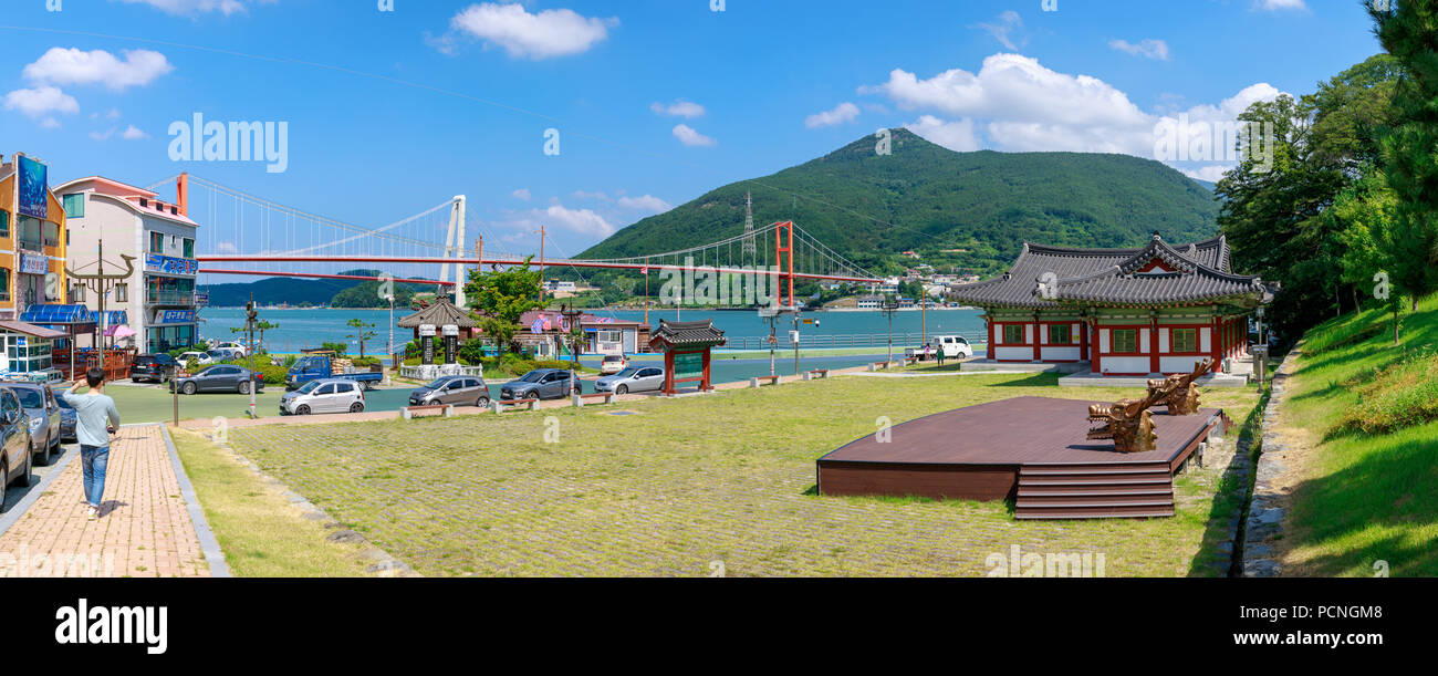 Namhae, South Korea - July 29, 2018 : Chungnyeolsa shrine garden with ...