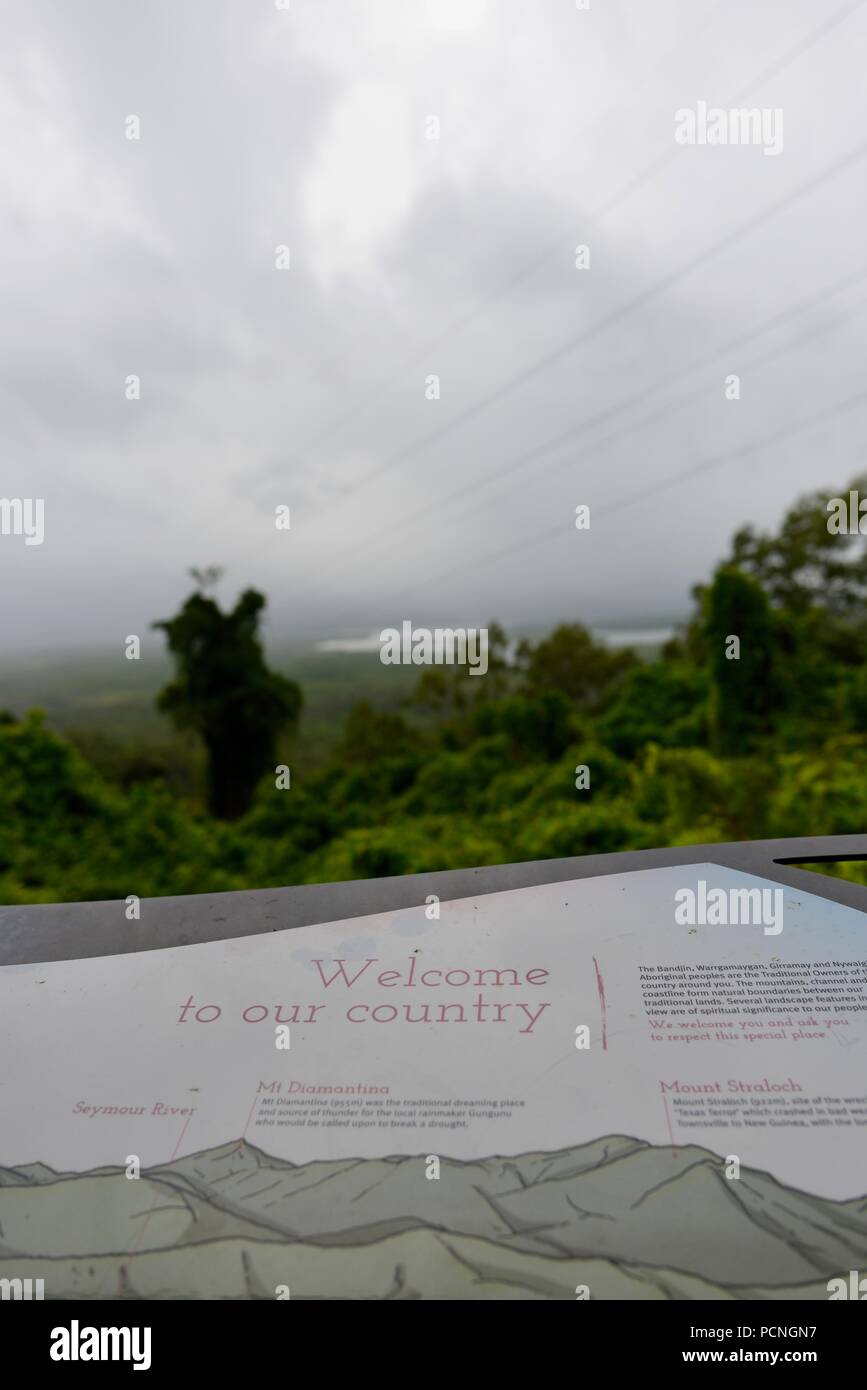 Welcome to our country sign at the Hinchinbrook island lookout ...