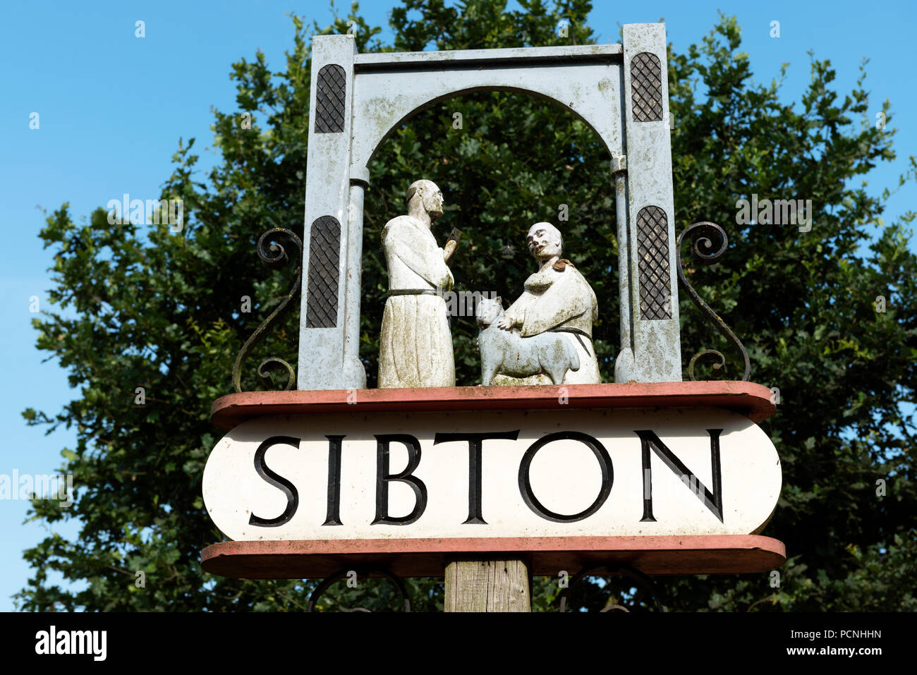 Sibton village sign, Suffolk, England Stock Photo - Alamy