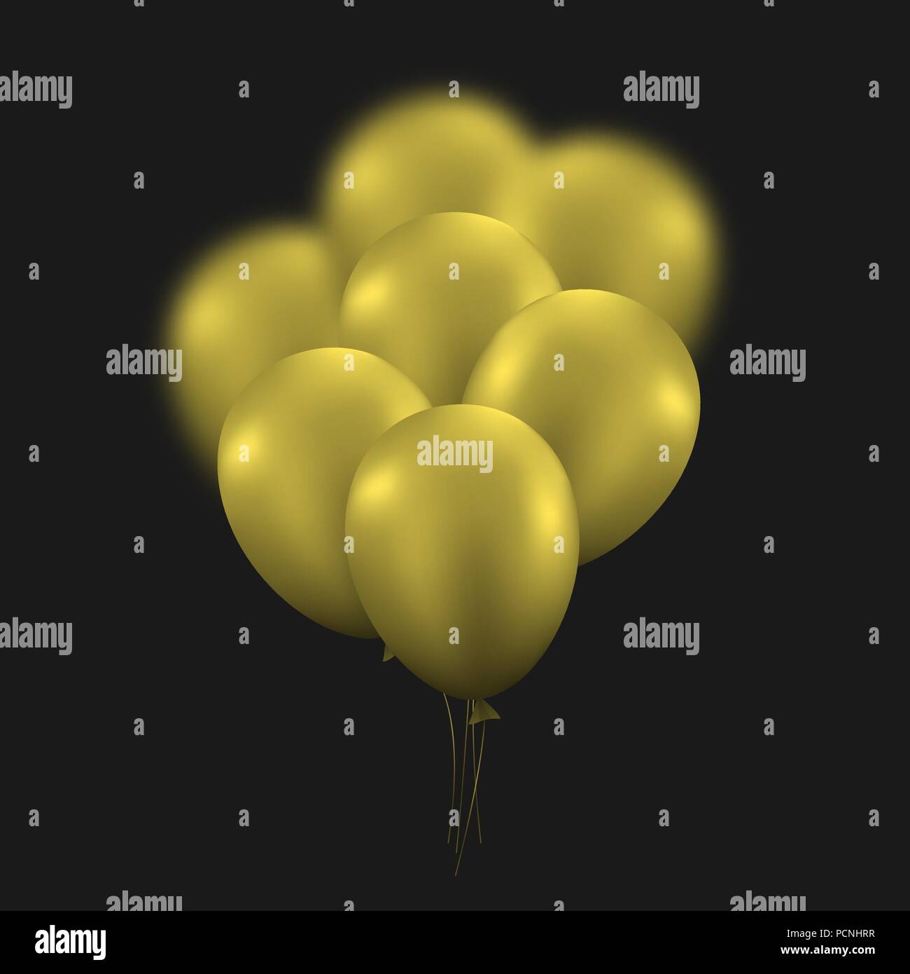 Golden blurred balloons. Festive congratulation holiday background ...