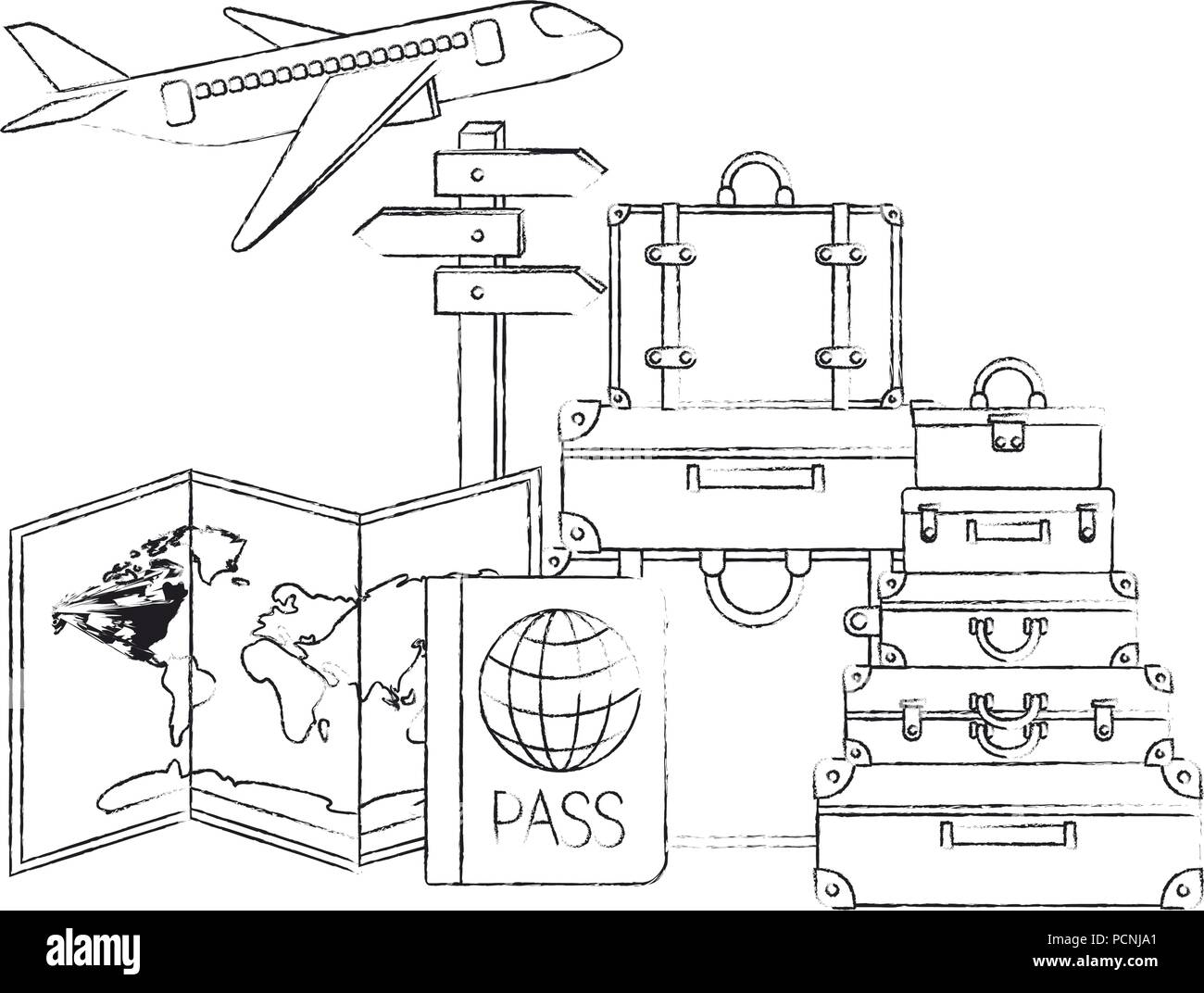 travel vacations set icons Stock Vector Image & Art - Alamy