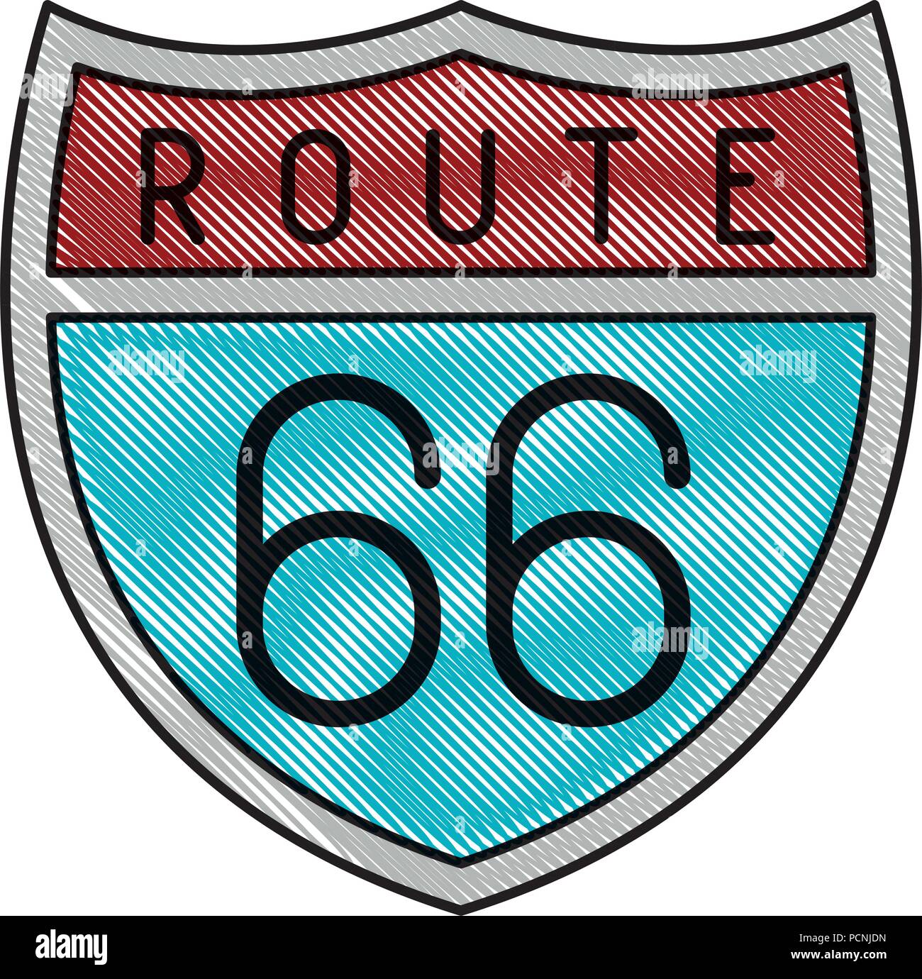 Historic route 66 shield Stock Vector Images - Alamy