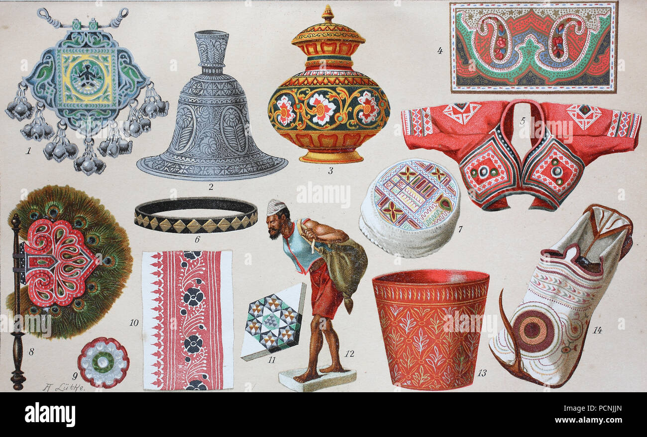 different examples of art from india, digital improved reproduction of ...