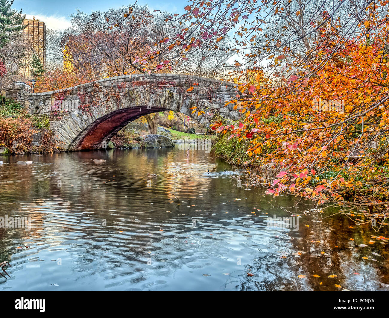 Gapstow Bridge is one of the icons of Central Park, Manhattan in New ...