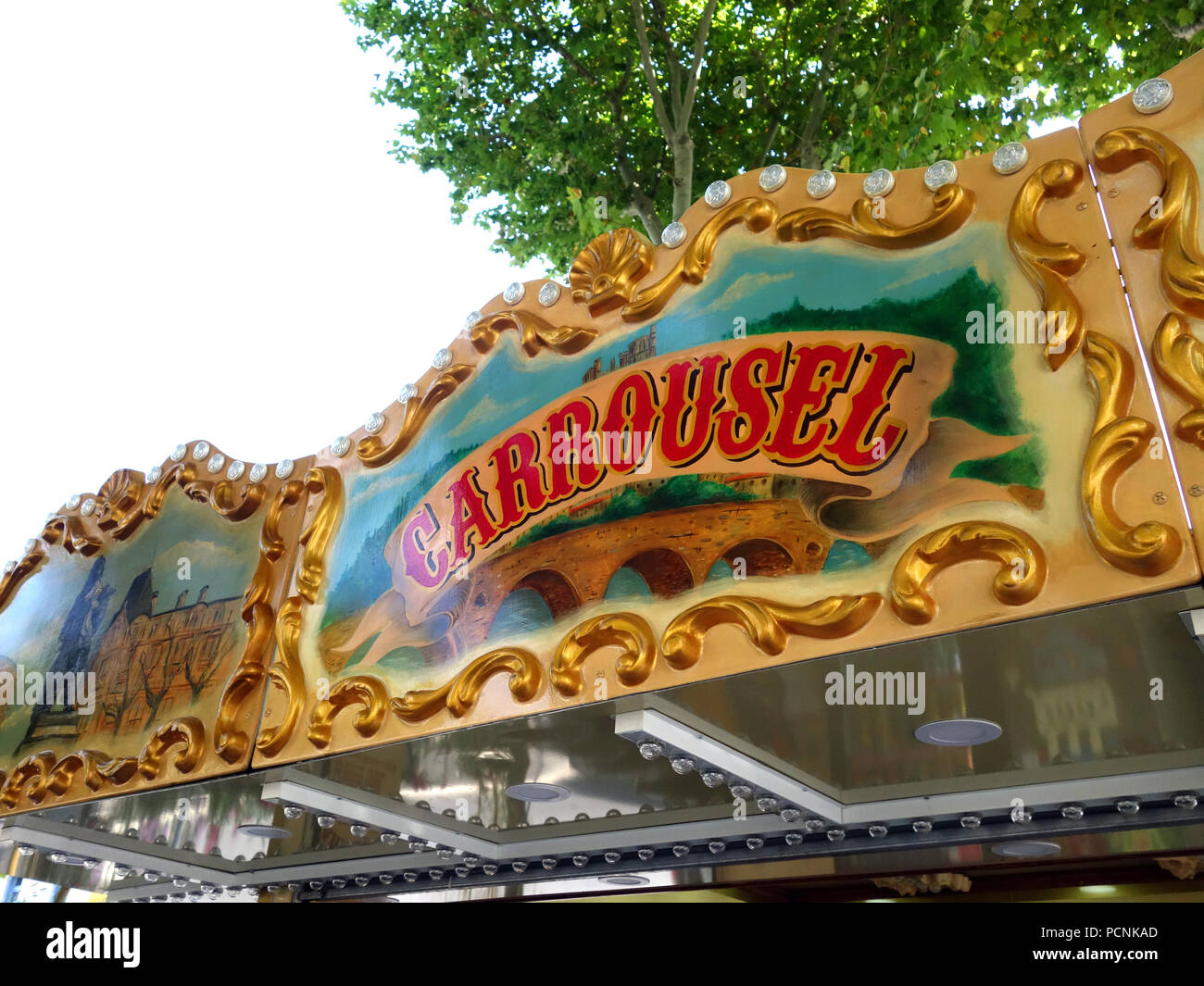 French Carousel sign at fairground in France Stock Photo - Alamy
