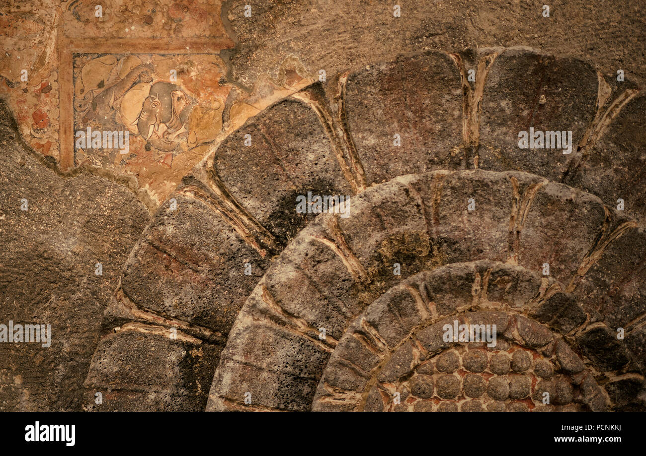 An Elephant is visible in parts of the artwork that adorn the walls and ...