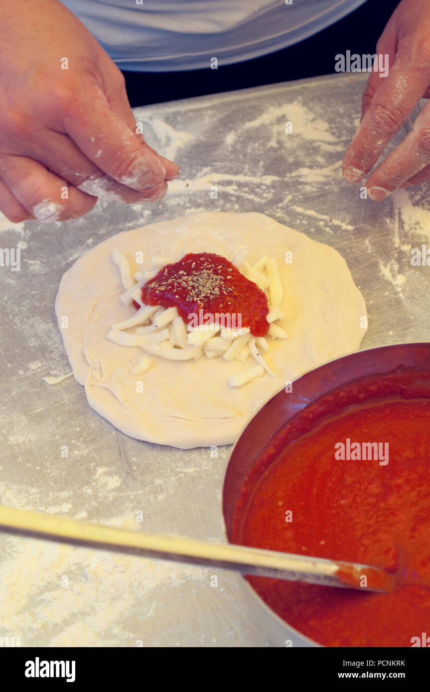 Italy, Street Food, Close-up Hands Making Panzerotti Stock Photo - Alamy