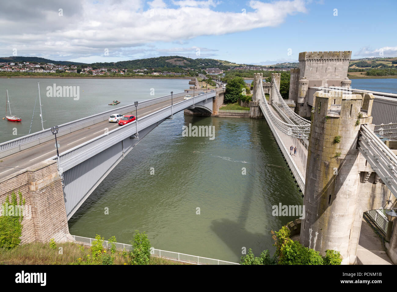 Conwy suspension bridge hi-res stock photography and images - Alamy