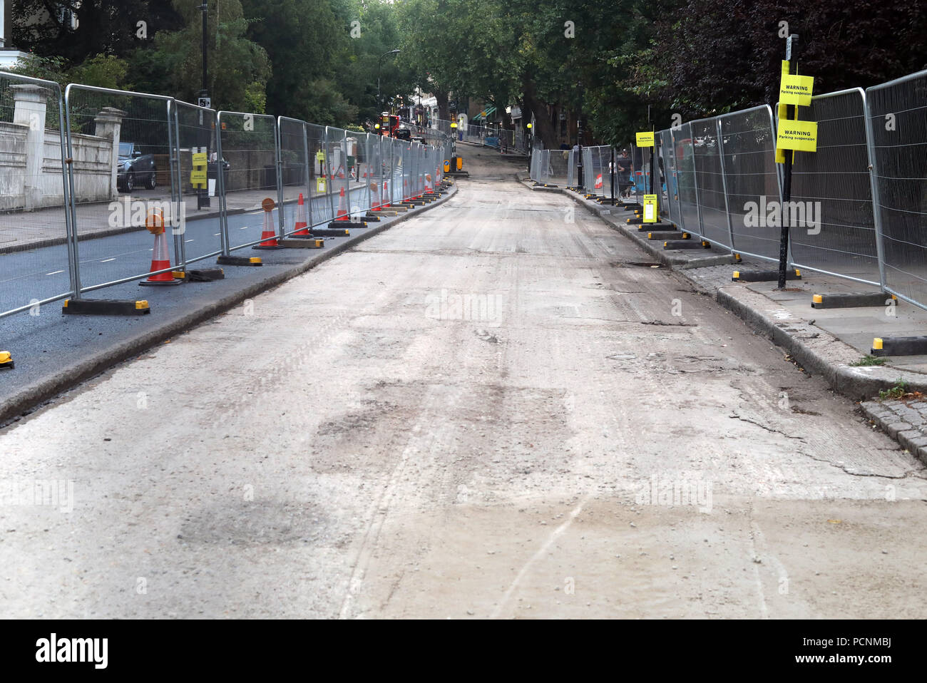 Roadworks in Hampstead Stock Photo - Alamy