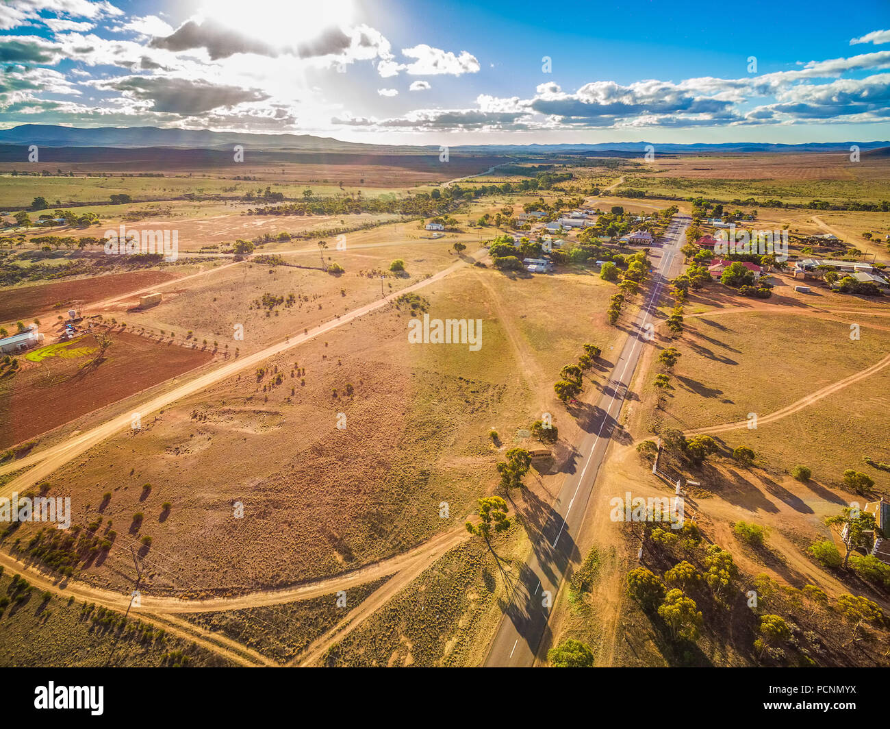 Road passing through Carrieton - small township and fields in South ...