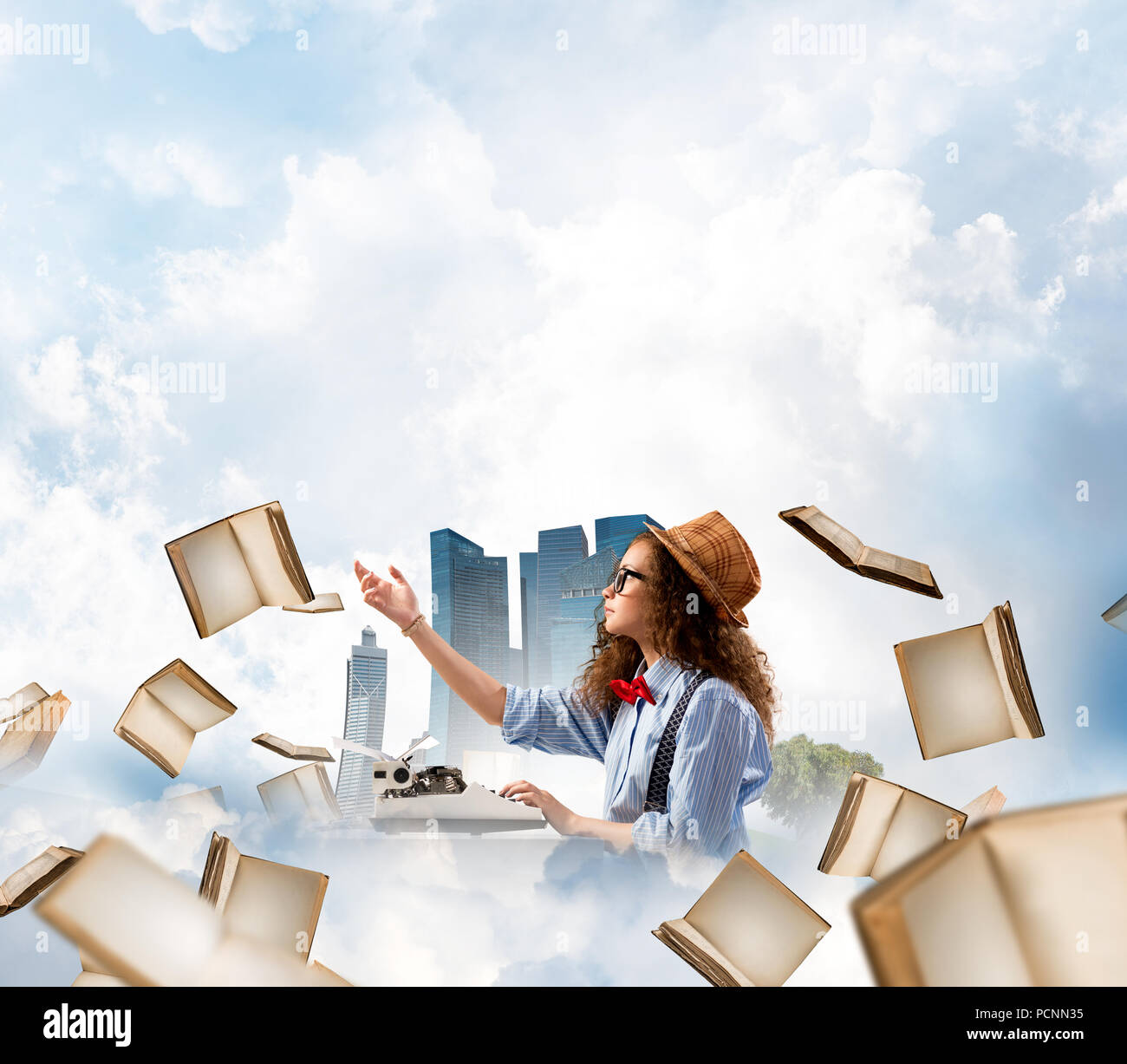 Creative inspiration of young female writer Stock Photo - Alamy