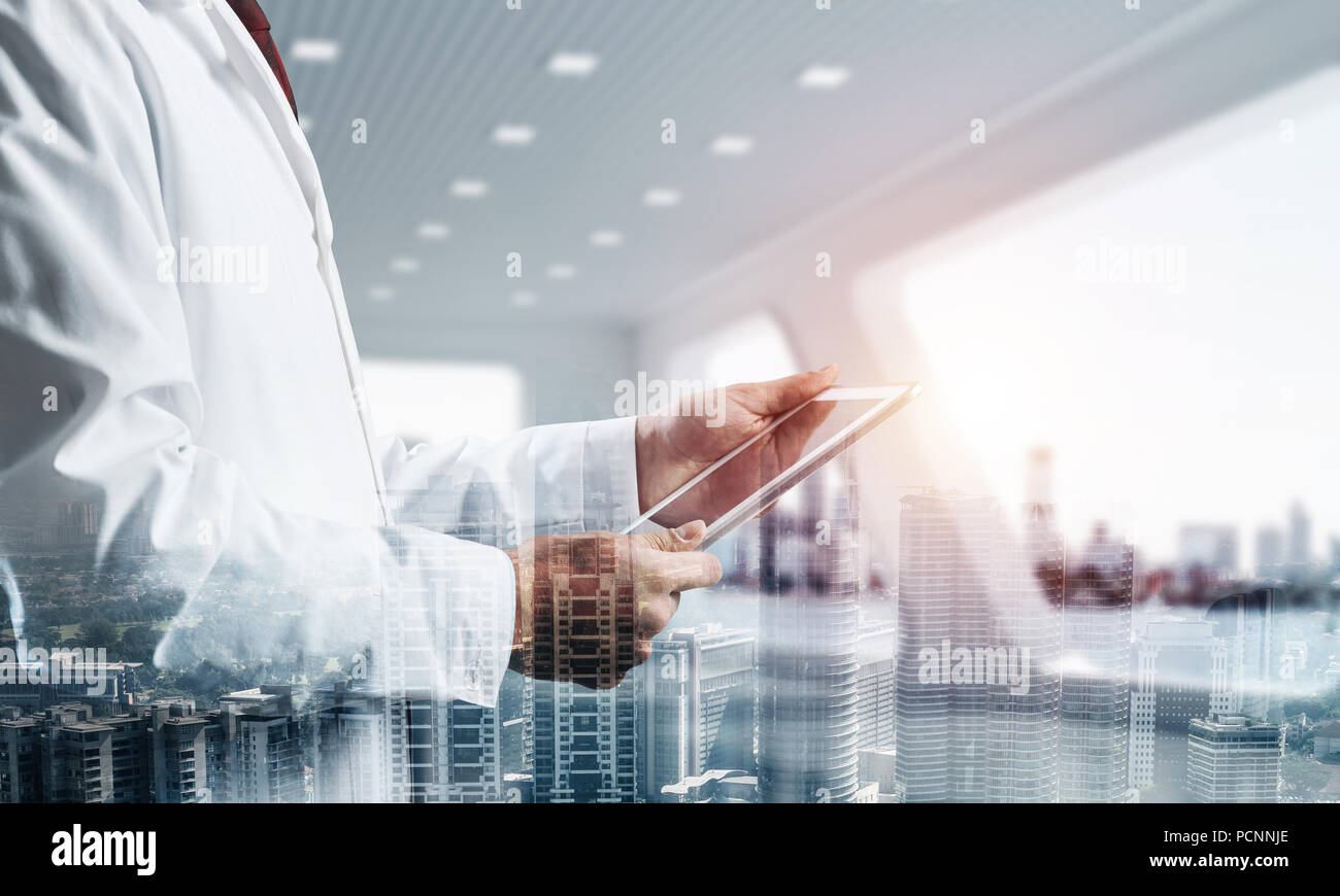 Medical industry concept by means of successful doctor Stock Photo - Alamy