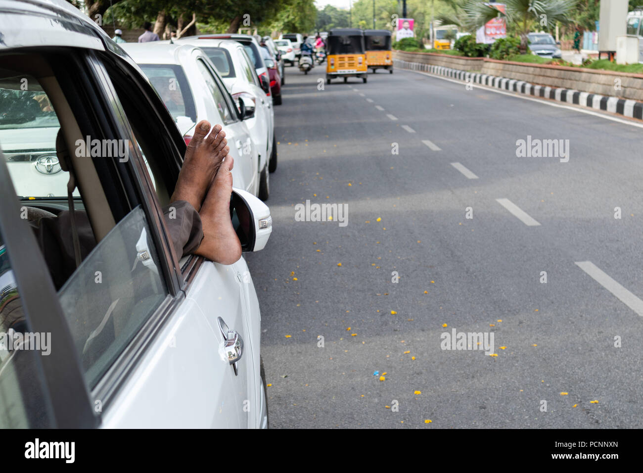 Feet out car window hi-res stock photography and images - Alamy
