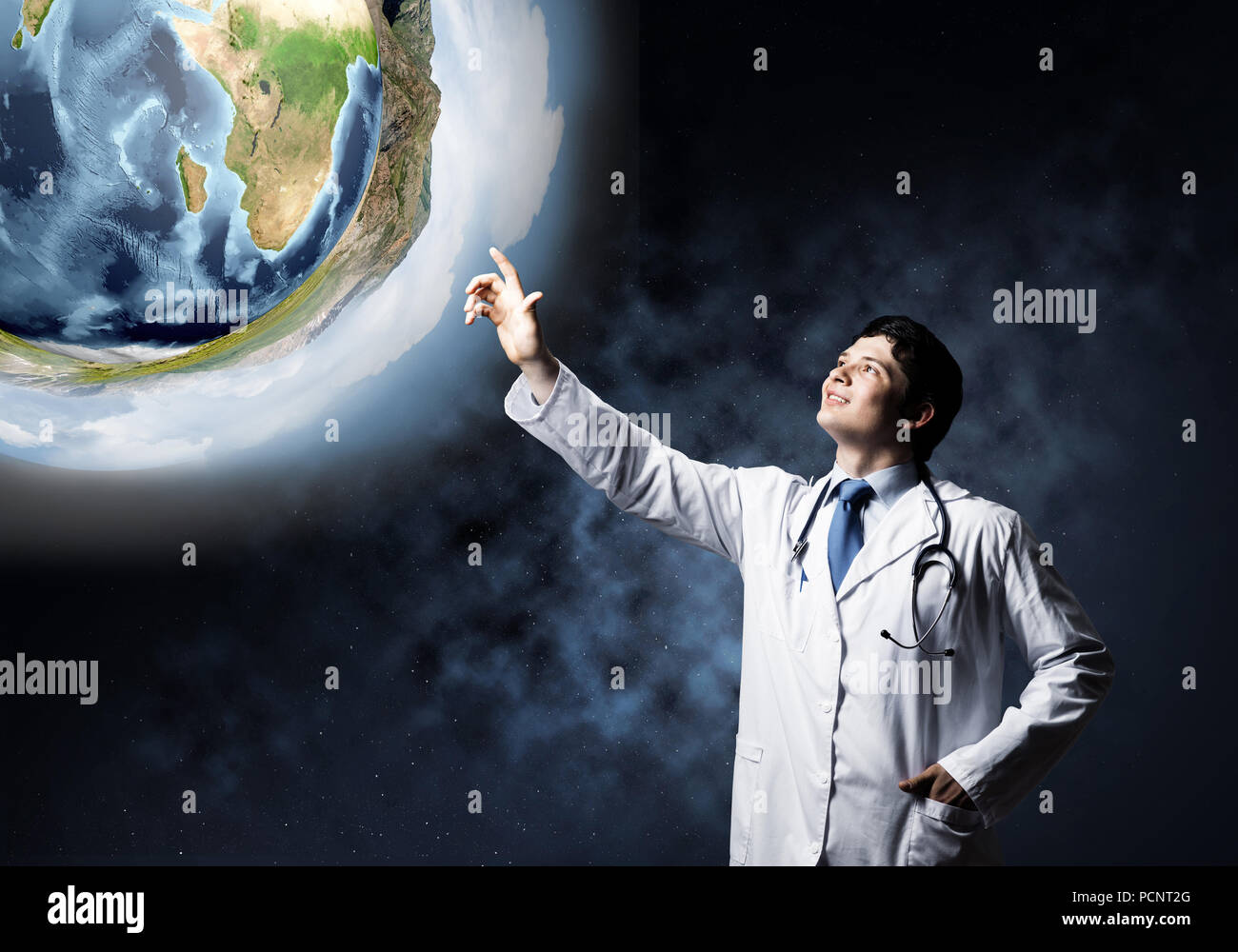 Confident doctor on the health guard Stock Photo - Alamy