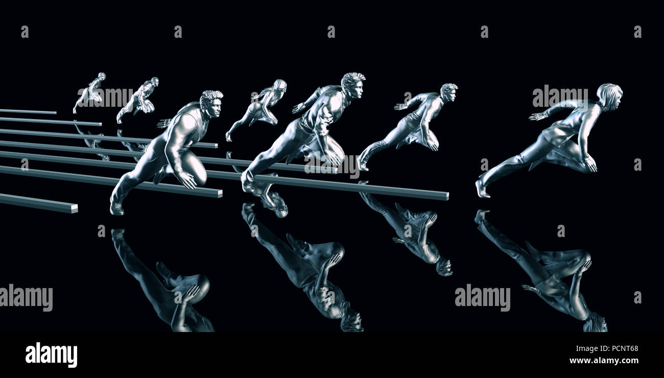 Concept of Teamwork with a Business Team Racing Together Stock Photo ...