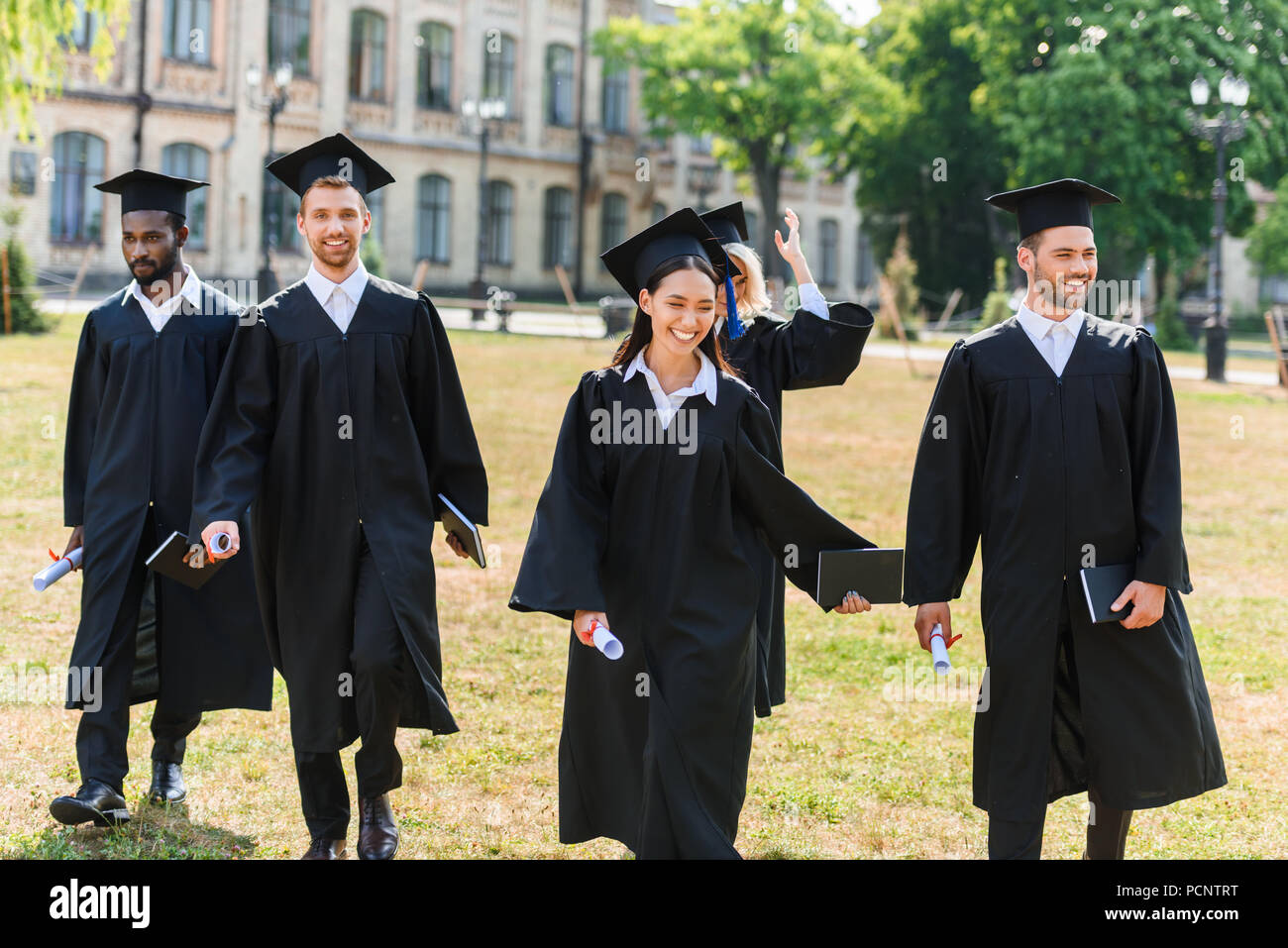 Female students in the garden hi-res stock photography and images - Alamy