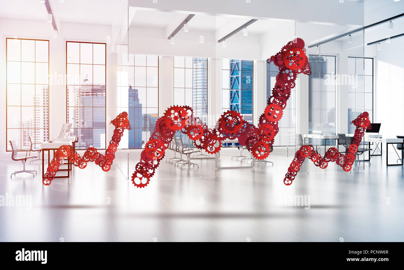 Concept of progress and income in business presented by going up arrow ...