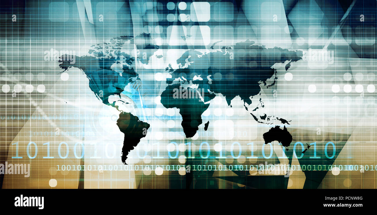 Globalization and Economic Progress as Business Industry Stock Photo ...