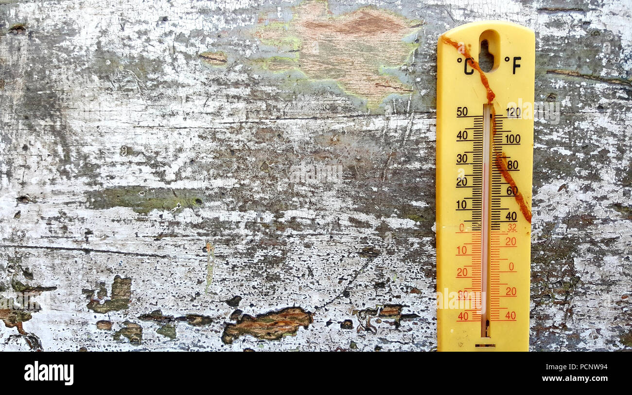 old thermometer on an wood background,image of a Stock Photo - Alamy