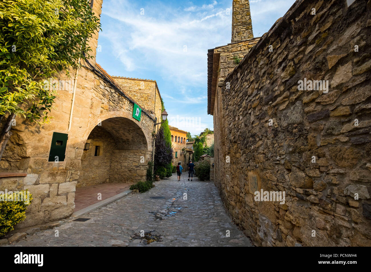 Medieval wall of peratallada hi-res stock photography and images - Alamy